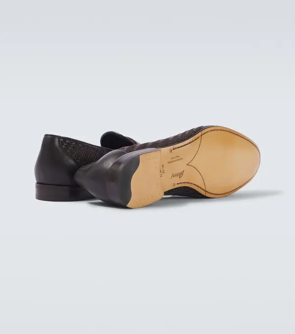 Brioni Appia Leather And Suede Loafers