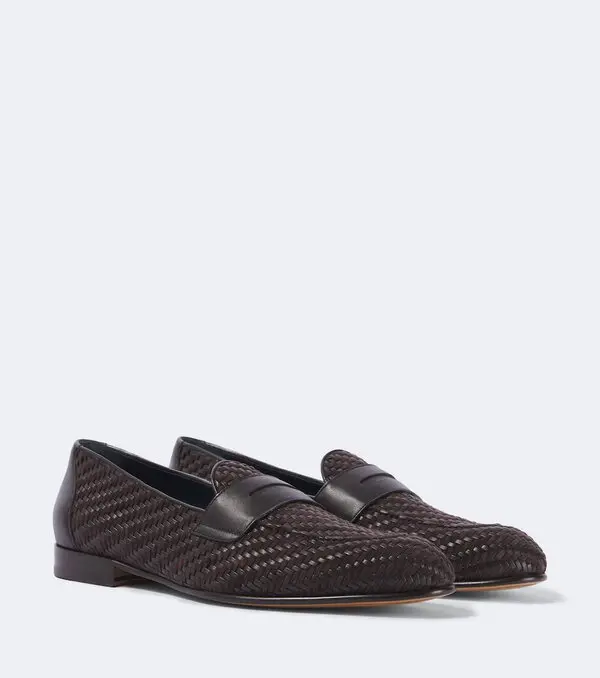 Brioni Leather And Suede Loafers - Brown