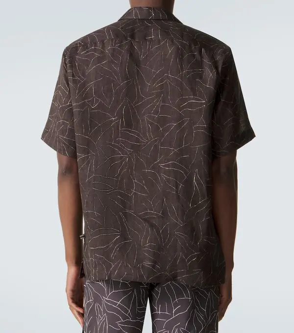 Brioni Printed Linen Bowling Shirt