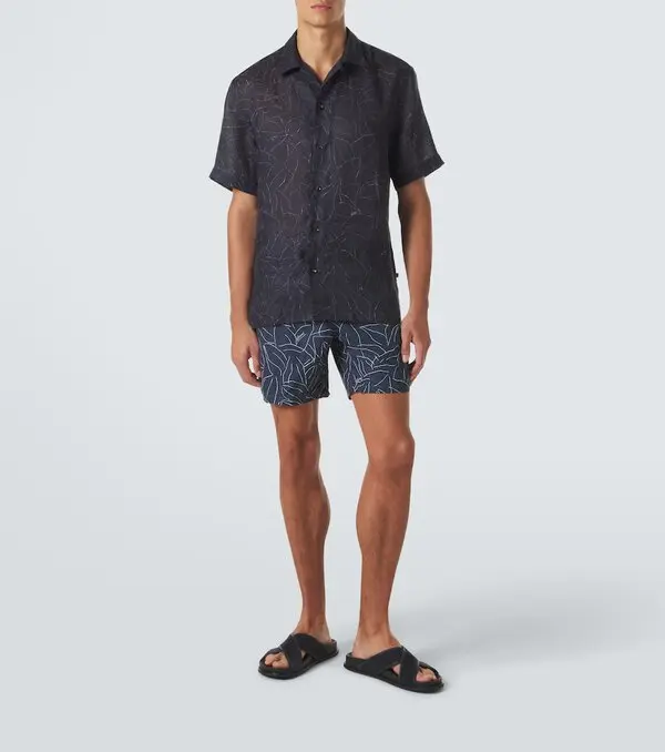Brioni Printed Linen Shirt