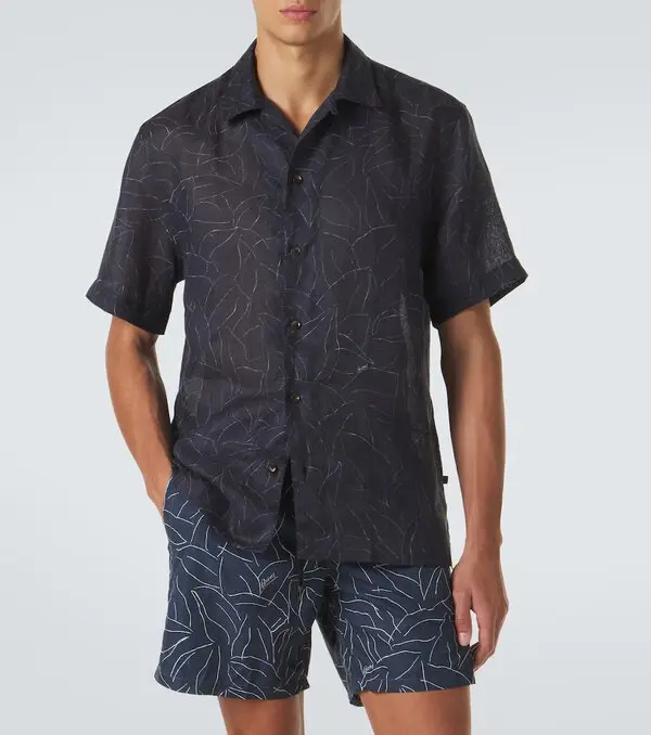 Brioni Printed Linen Shirt