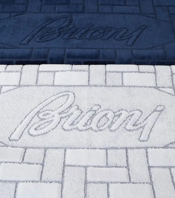 Brioni Logo Cotton Terry Beach Towel