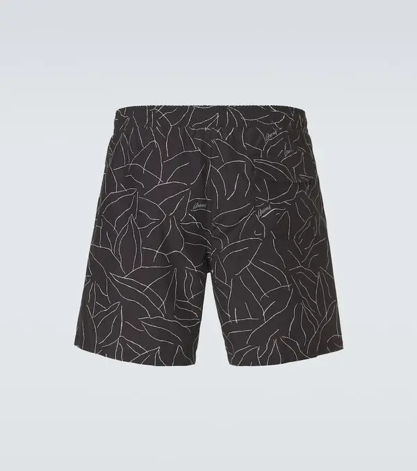 Brioni Printed Swim Trunks - Brown