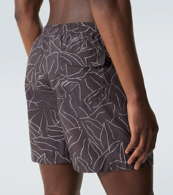 Brioni Printed Swim Trunks - Brown