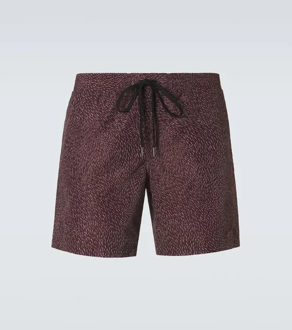 Brioni Printed Swim Trunks - Burgundy