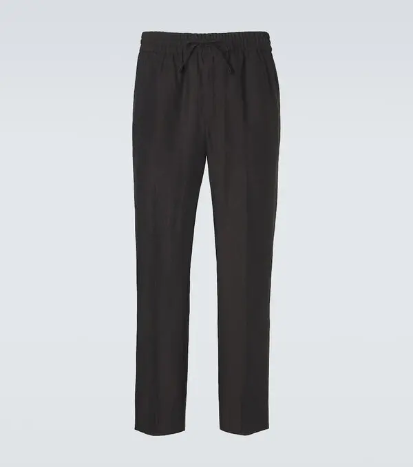 Brioni Linen Straight-leg Trousers - Brown