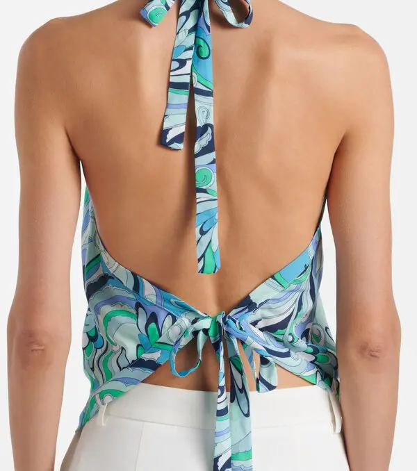 Melissa Odabash Raya Printed Halterneck Top