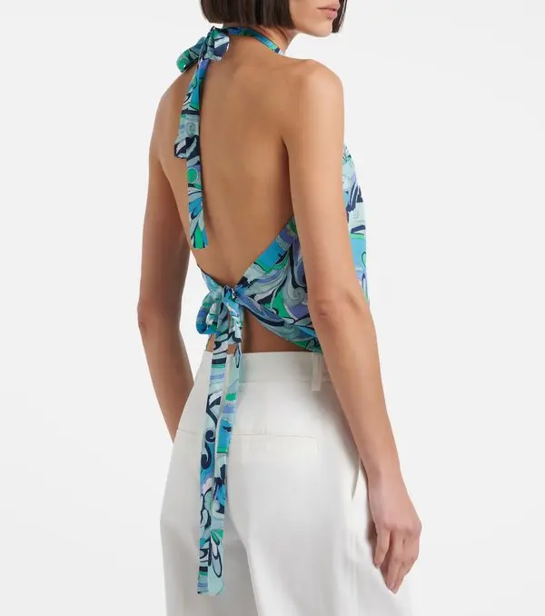 Melissa Odabash Raya Printed Halterneck Top