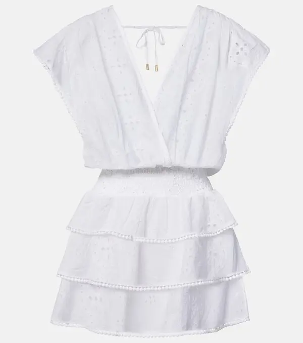 Melissa Odabash Jess Broderie Anglaise Cotton Minidress - White