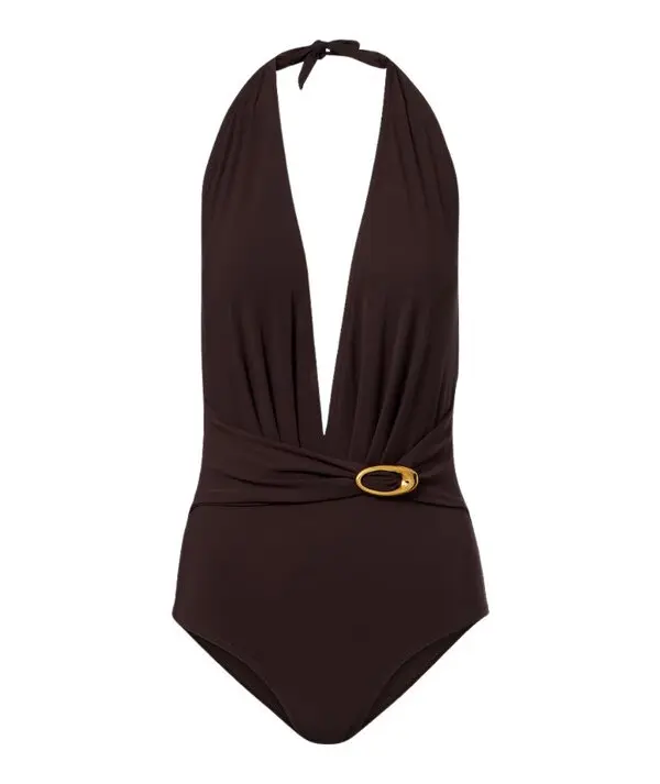 KARLA COLLETTO Embellished One-piece Swimsuit - Brown