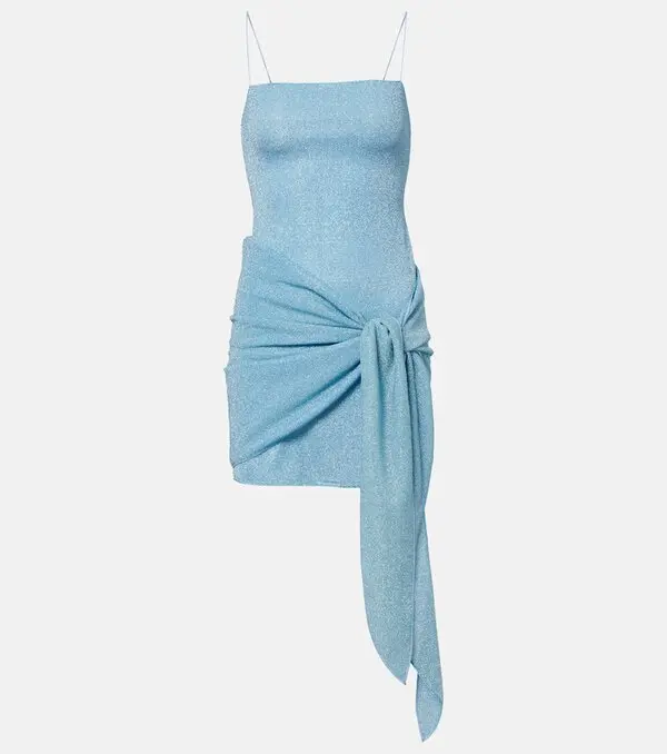 Oseree Lumière Gathered Mini Dress - Blue