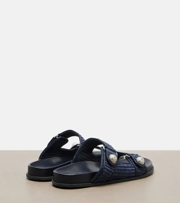 JIMMY CHOO Fayence Raffia-effect Sandals - Blue