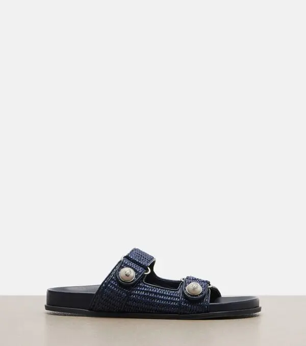 JIMMY CHOO Fayence Raffia-effect Sandals - Blue