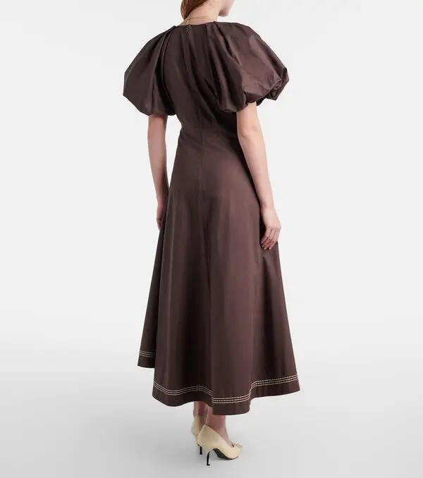 ALEMAIS Alémais Puff-sleeve Cotton Maxi Dress