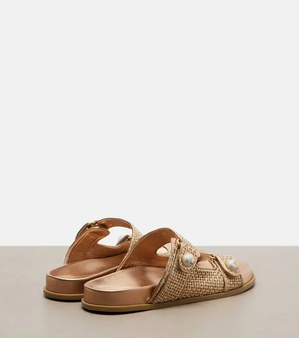 JIMMY CHOO Fayence Woven Sandals - Gold