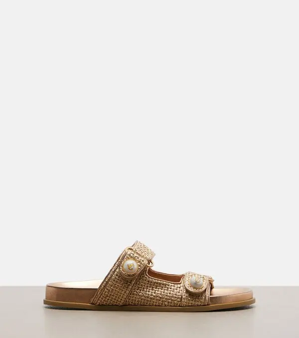 JIMMY CHOO Fayence Woven Sandals - Gold
