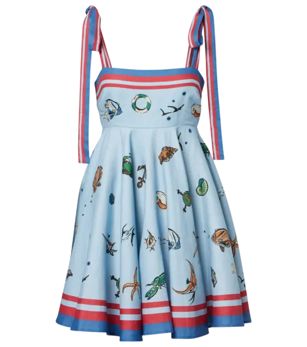 ALEMAIS Printed Linen Mini Dress - Multicoloured