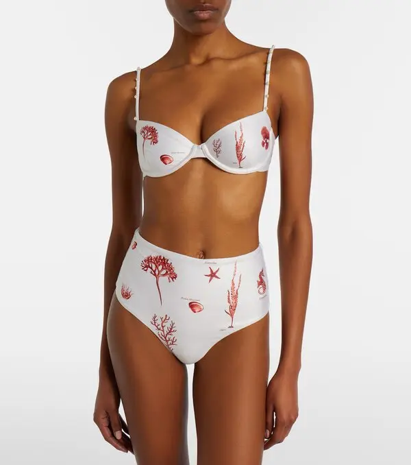 Agua Bendita Magdalena Printed Bikini Bottoms - White