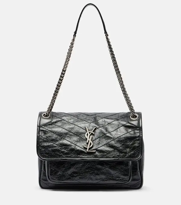 Saint Laurent Niki Medium Leather Shoulder Bag - Black