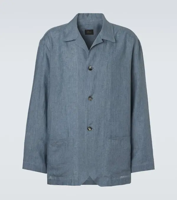 Brioni Linen Overshirt - Blue