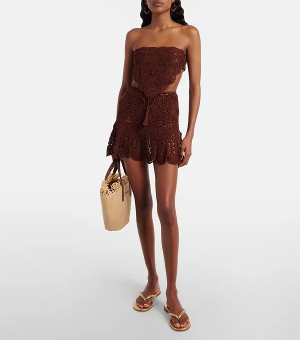Anna Kosturova Crochet Cotton Miniskirt