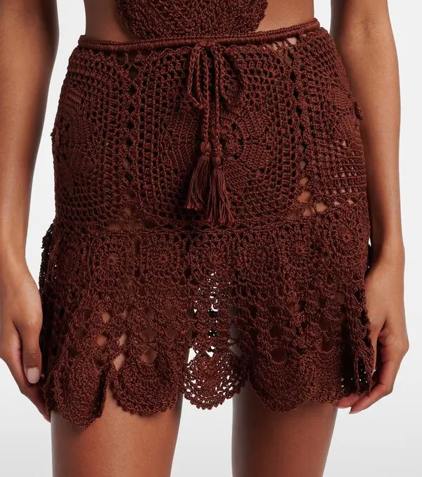 Anna Kosturova Crochet Cotton Miniskirt