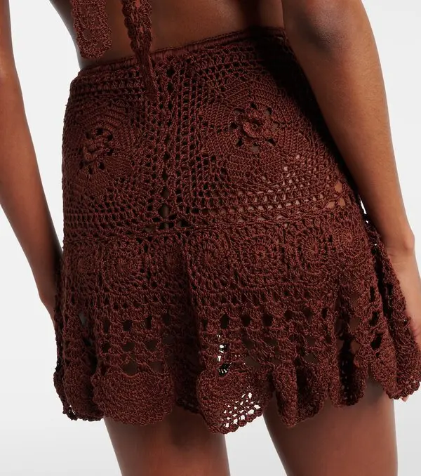 Anna Kosturova Crochet Cotton Miniskirt