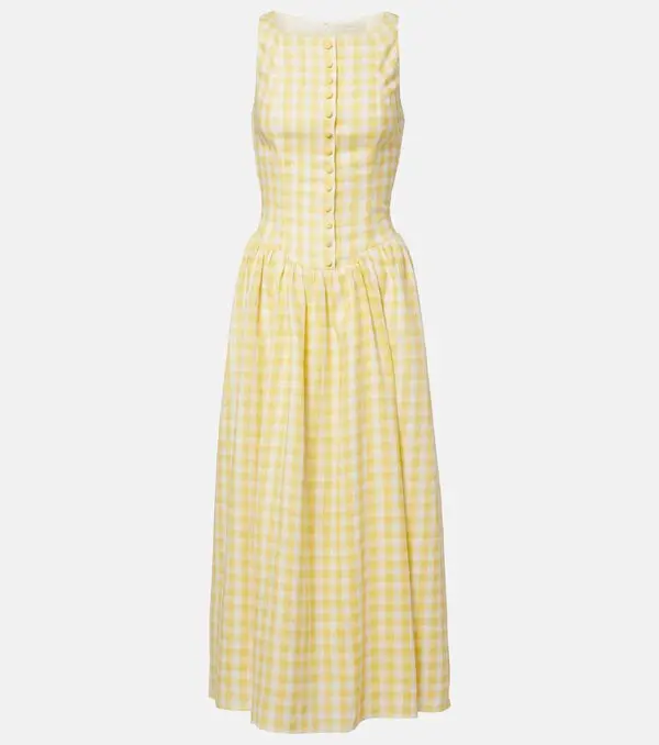 Faithfull The Brand Fortia Linen Midi Dress - Yellow