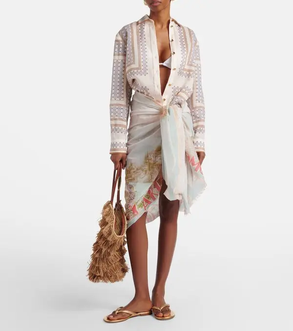 Zimmermann Como Printed Cotton Beach Cover-up