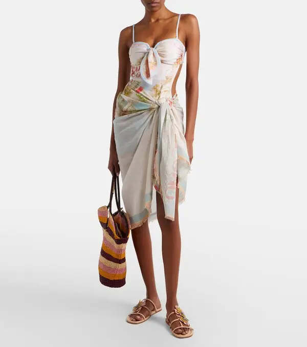 Zimmermann Como Printed Cotton Beach Cover-up