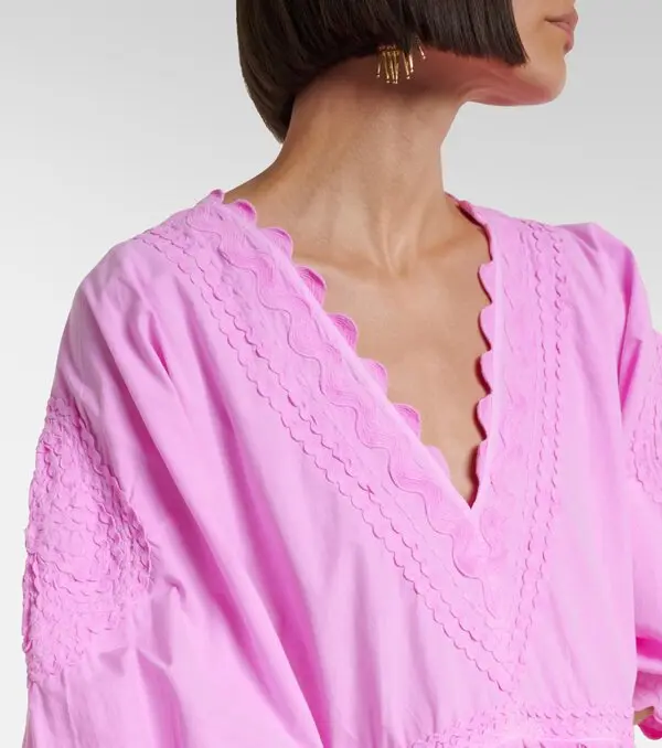 JULIET DUNN Embroidered Cotton Minidress - Pink
