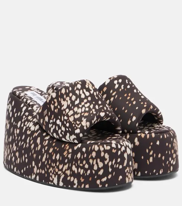 Attico Mochi Leopard-print Platform Sandals - Brown