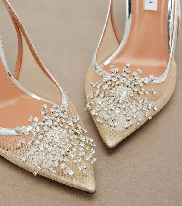 AQUAZZURA Crystal Firework Slingback Pumps