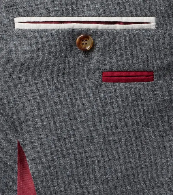 Brunello Cucinelli Wool, Cotton, And Silk Blazer - Grey
