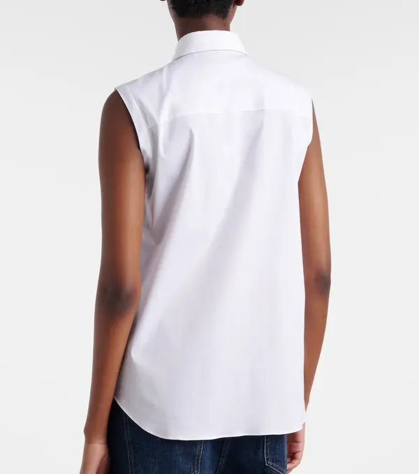 Brunello Cucinelli Monili Cotton-blend Top - White