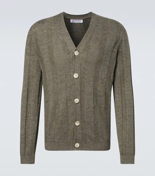 Brunello Cucinelli Linen And Cotton Cardigan - Green