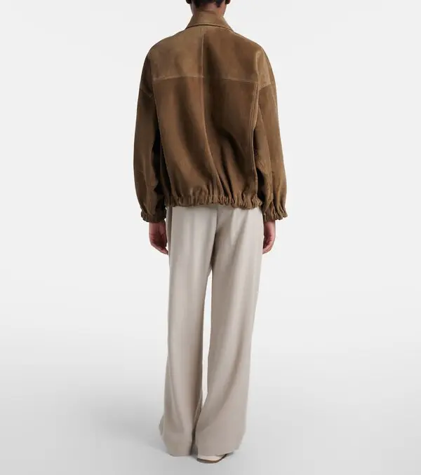 Brunello Cucinelli Monili Wool-blend Wide-leg Pants - Grey