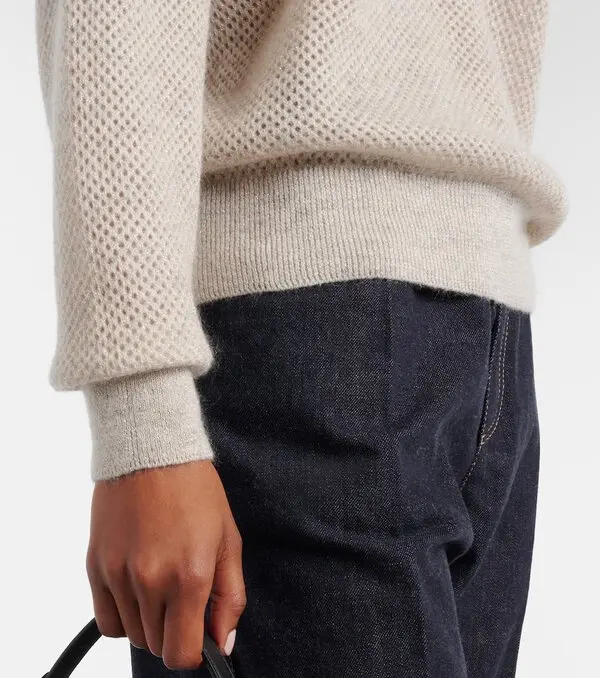 Brunello Cucinelli Open-knit Polo Sweater