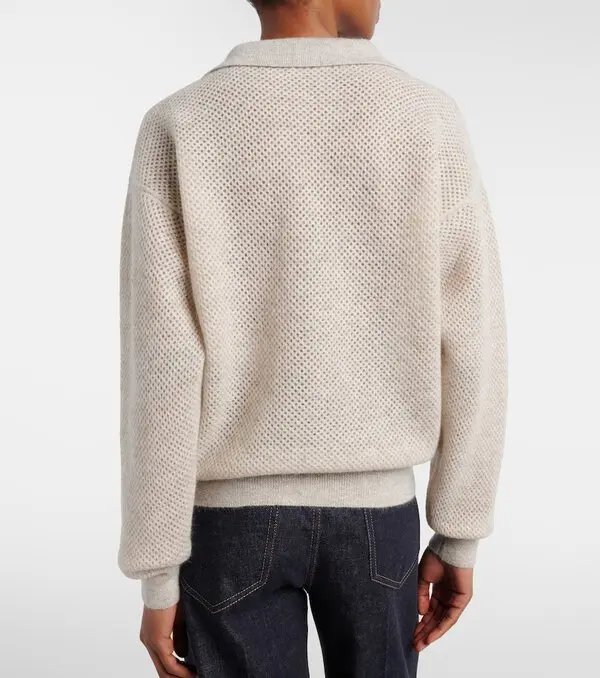 Brunello Cucinelli Open-knit Polo Sweater