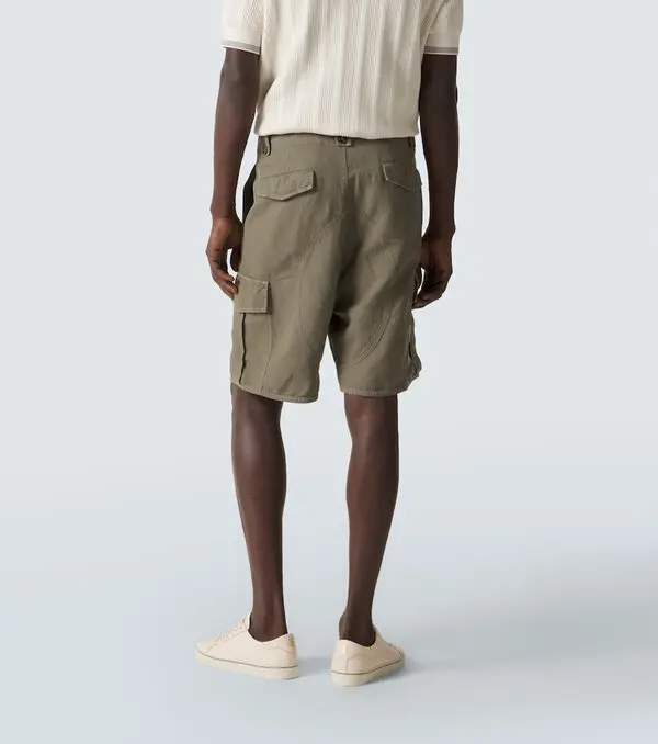Brunello Cucinelli Cotton And Linen Cargo Shorts - Green