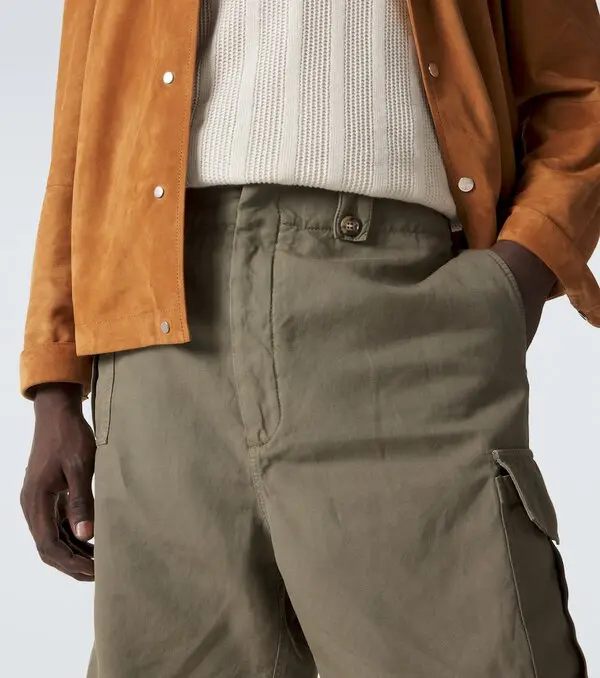 Brunello Cucinelli Cotton And Linen Cargo Shorts - Green