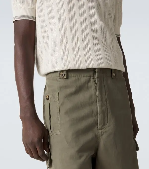 Brunello Cucinelli Cotton And Linen Cargo Shorts - Green