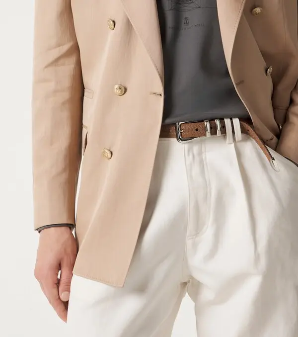 Brunello Cucinelli Leather Debossed Belt