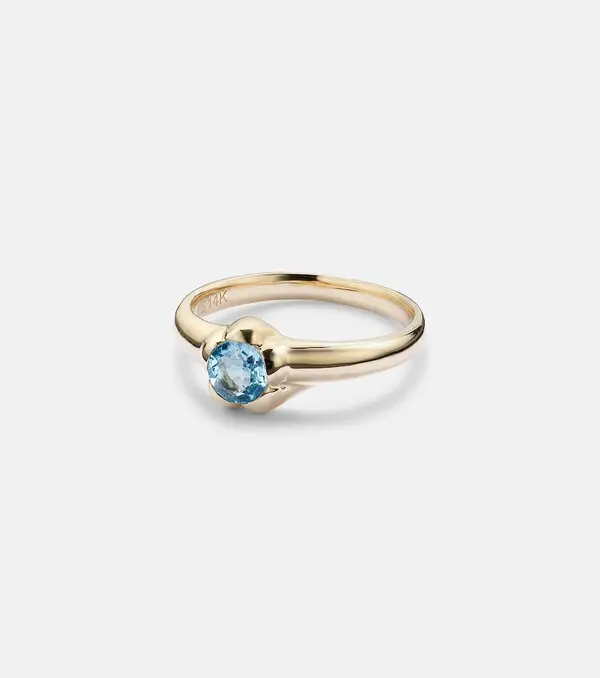 STONE AND STRAND Morrison 14kt Ring With Blue Topaz - Gold