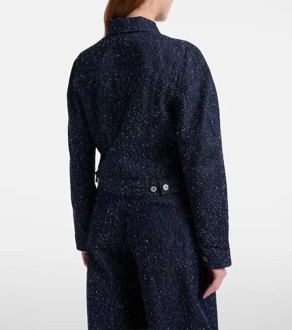 Jacquemus Ovalo De-nîmes Embroidered Denim Jacket - Blue