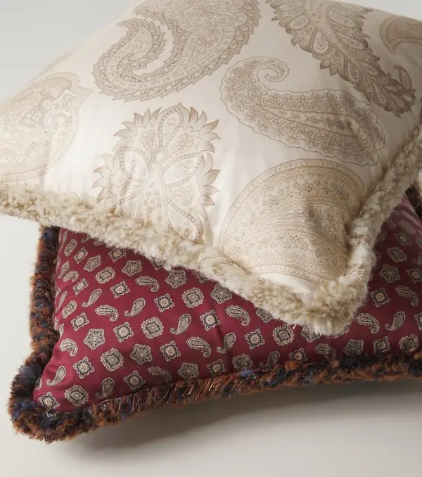 Etro Pegaso Paisley Cotton Cushion - White