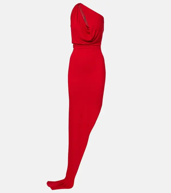 Rick Owens Aaliyah One-shoulder Sheer Gown - Red