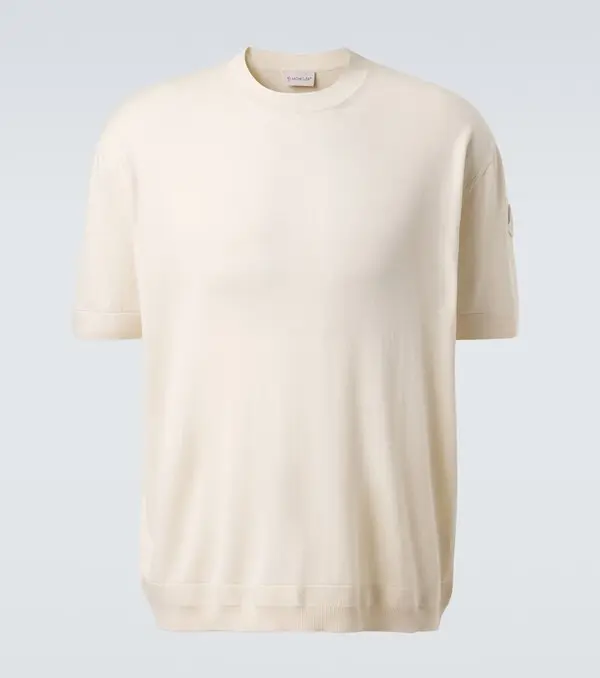 Moncler Silk And Cotton T-shirt - White