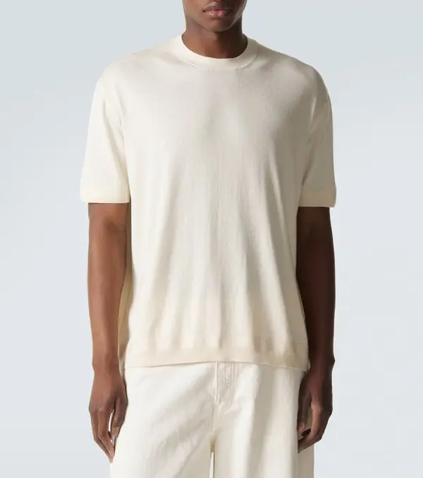 Moncler Silk And Cotton T-shirt - White