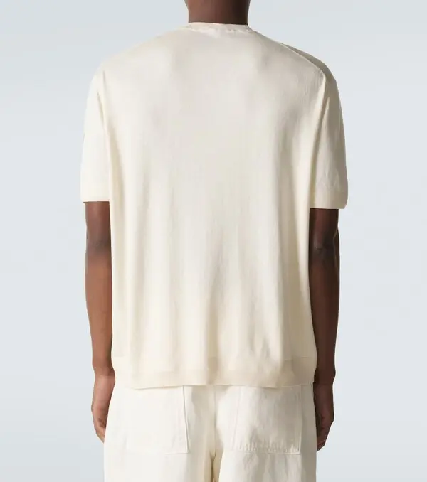 Moncler Silk And Cotton T-shirt - White